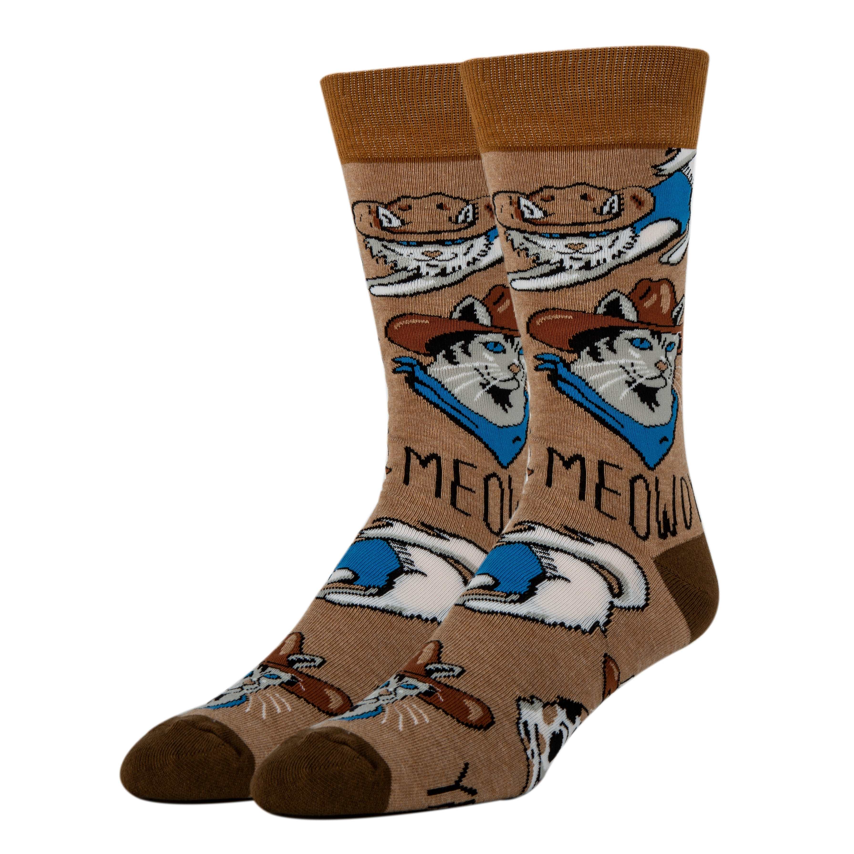 Meowdy Socks | Novelty Crew Socks for Men | Oooh Yeah! Socks