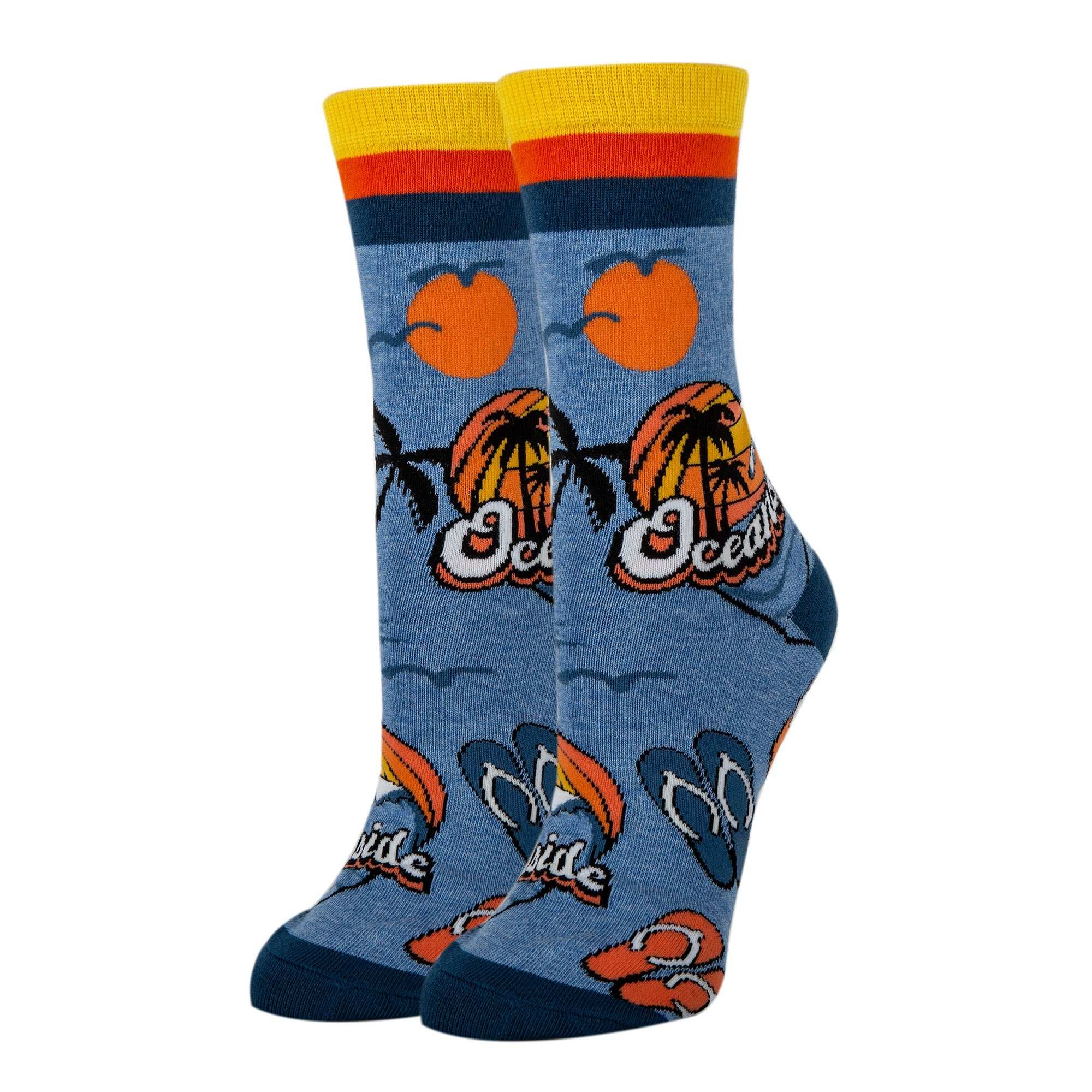 Oceanside Sock | Novelty Crew Socks for Women | Oooh Yeah! Socks