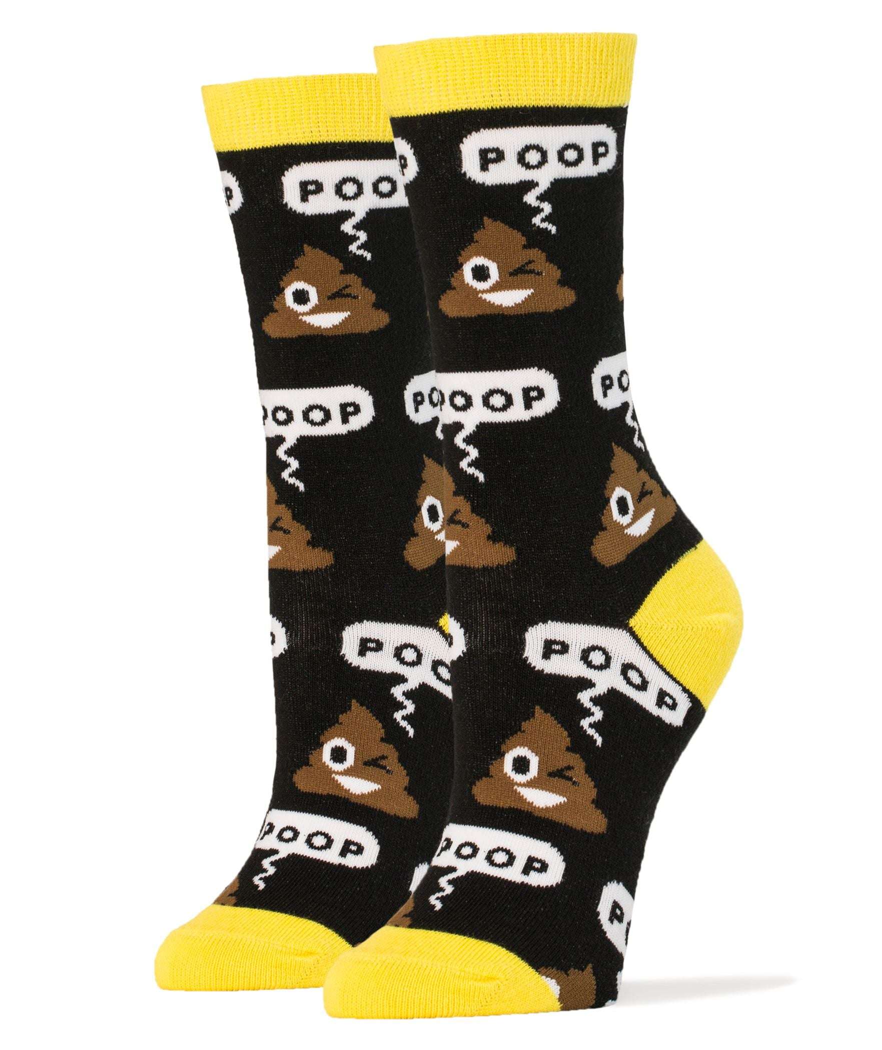 Poop! Socks | Emoji Novelty Crew Socks For Women | Oooh Yeah! Socks