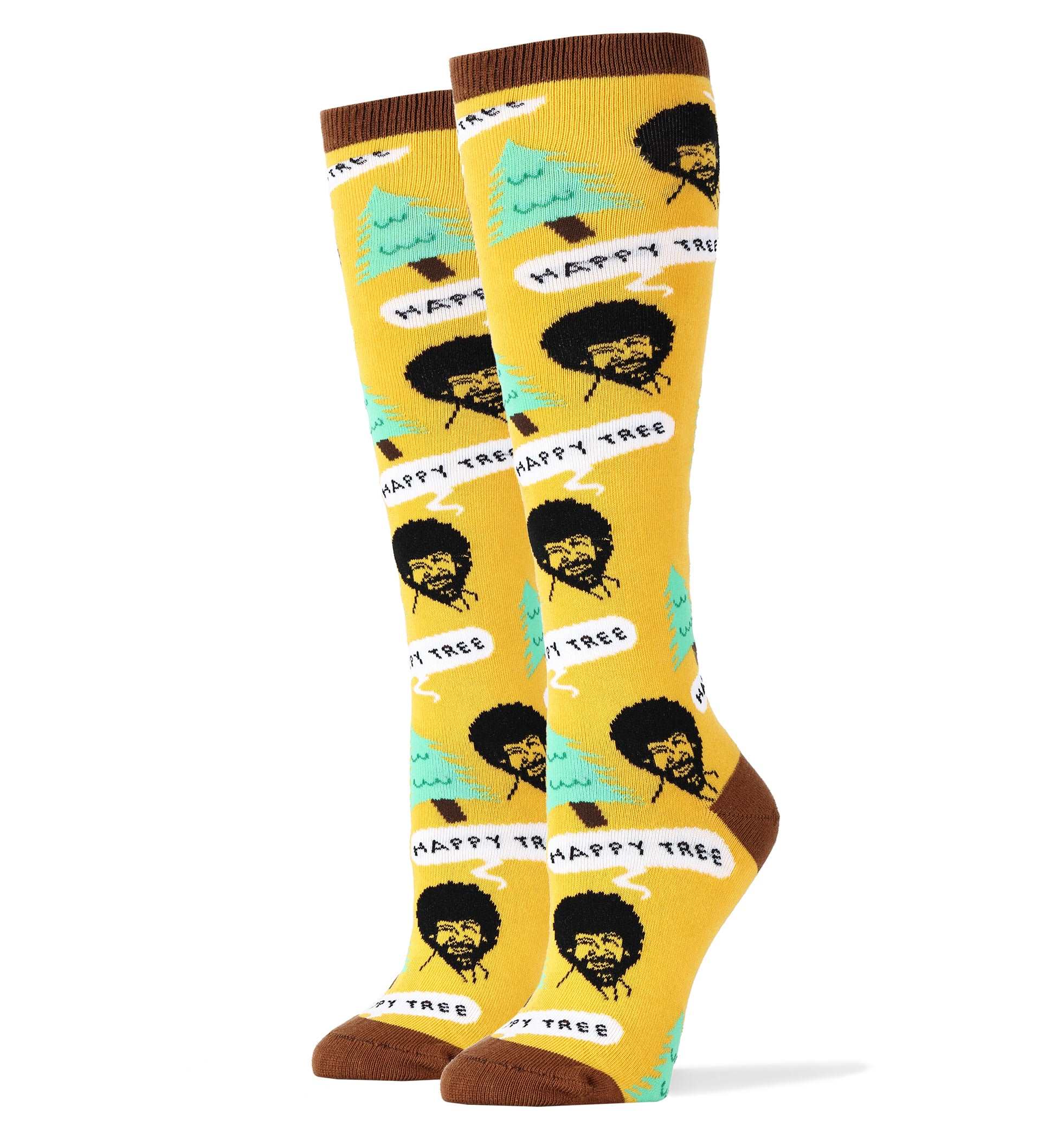Bob Ross Happy Tree Knee High Socks | Oooh Yeah! Socks