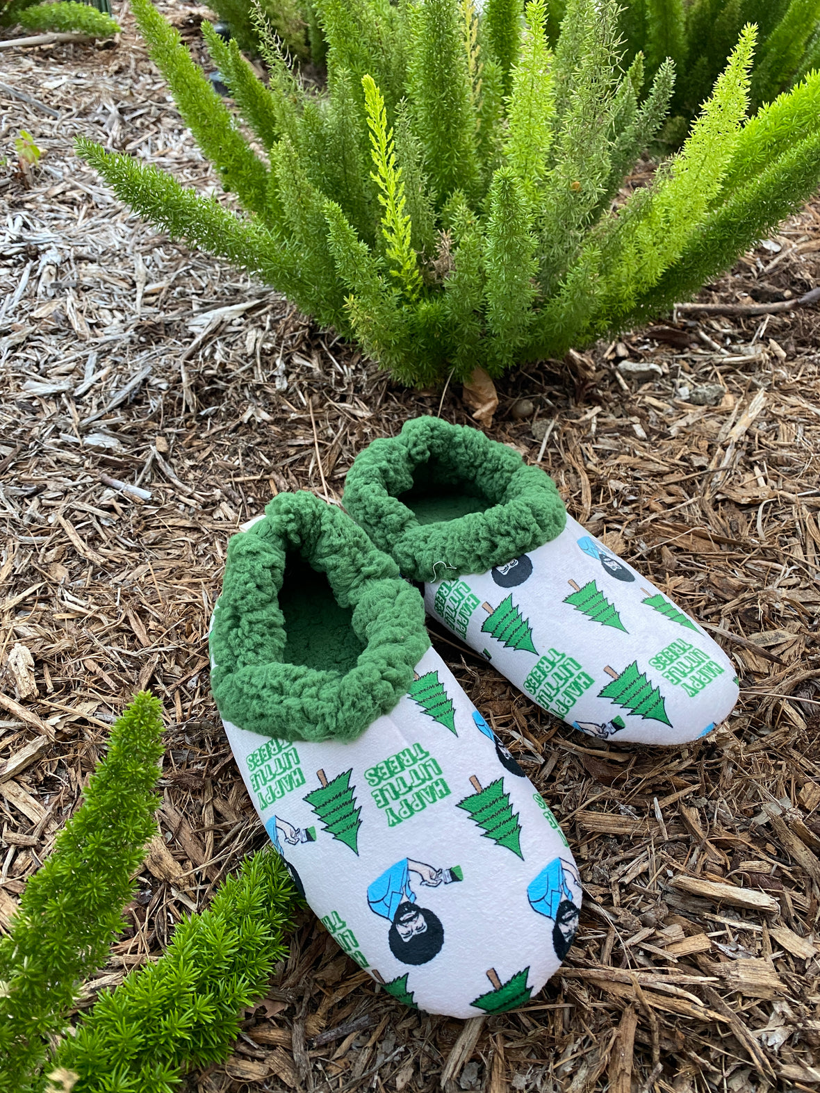 Lil Happy Trees Slippers for Women | Oooh Yeah! Socks
