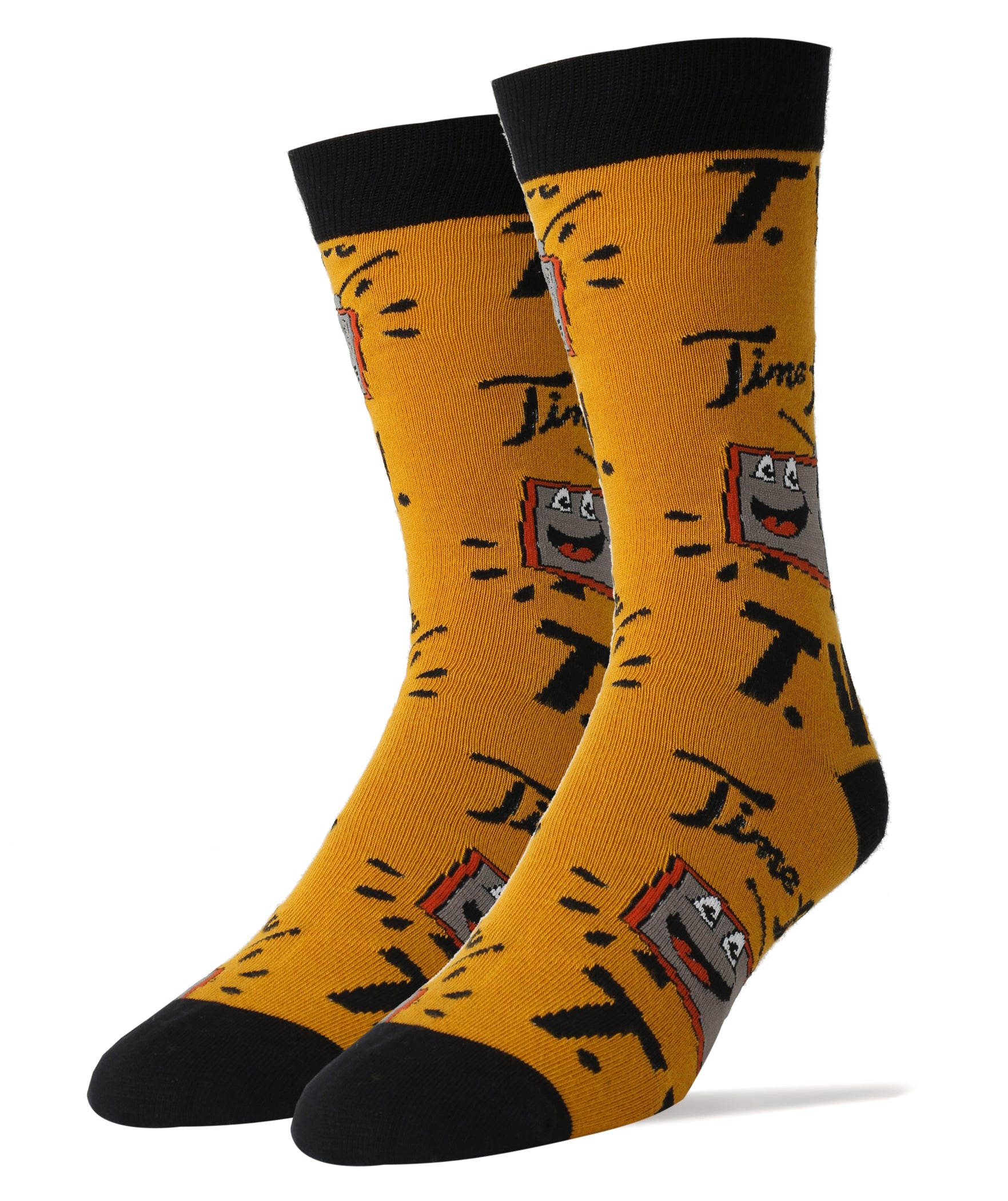 TV Time Socks | Novelty Crew Socks For Men | Oooh Yeah! Socks