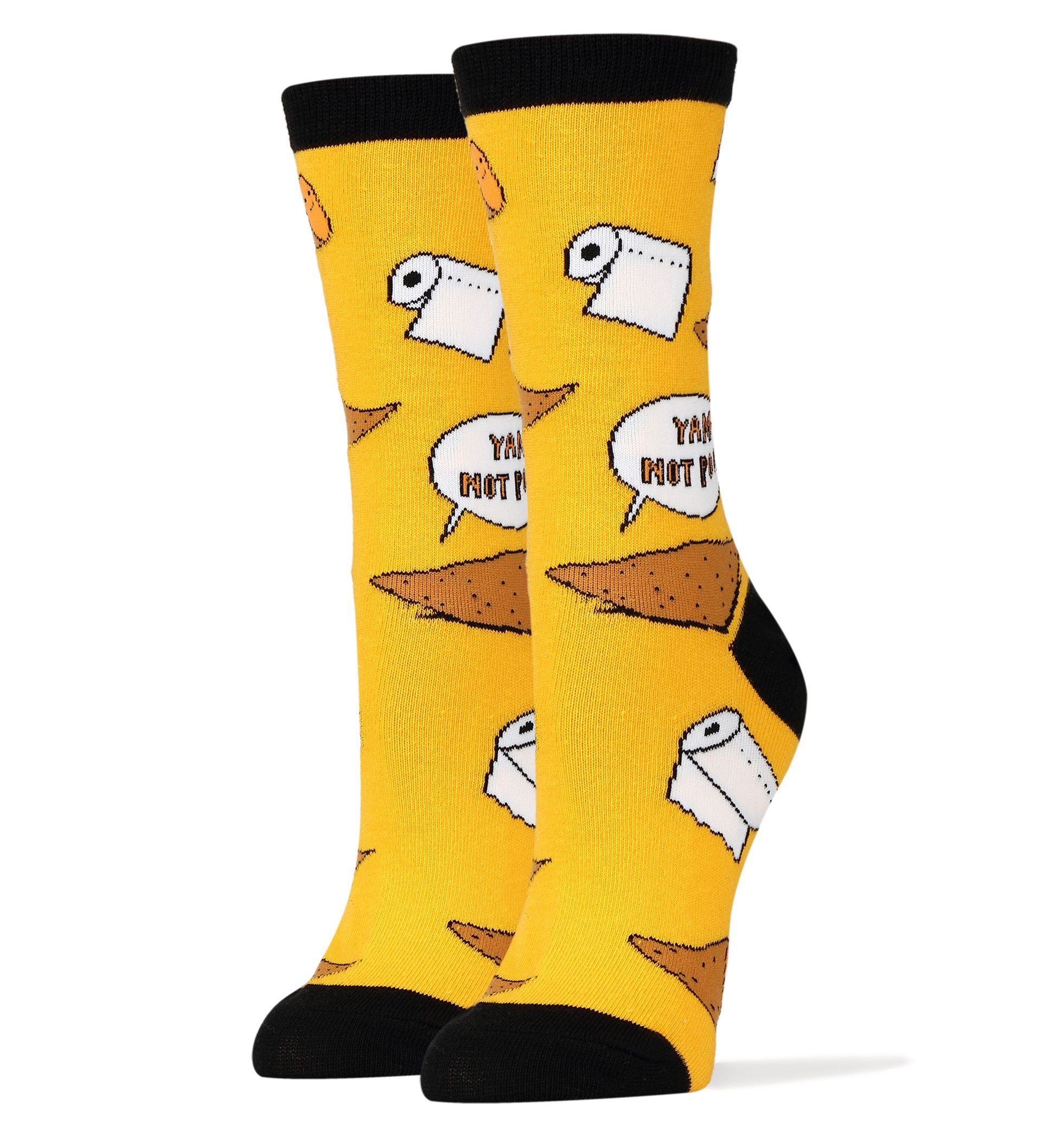 Yam Not Poop Socks | Novelty Crew Socks for Womens | Oooh Yeah! Socks